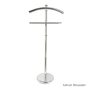 Mind Reader Stainless Steel Valet Suit Rack Stand, Silver