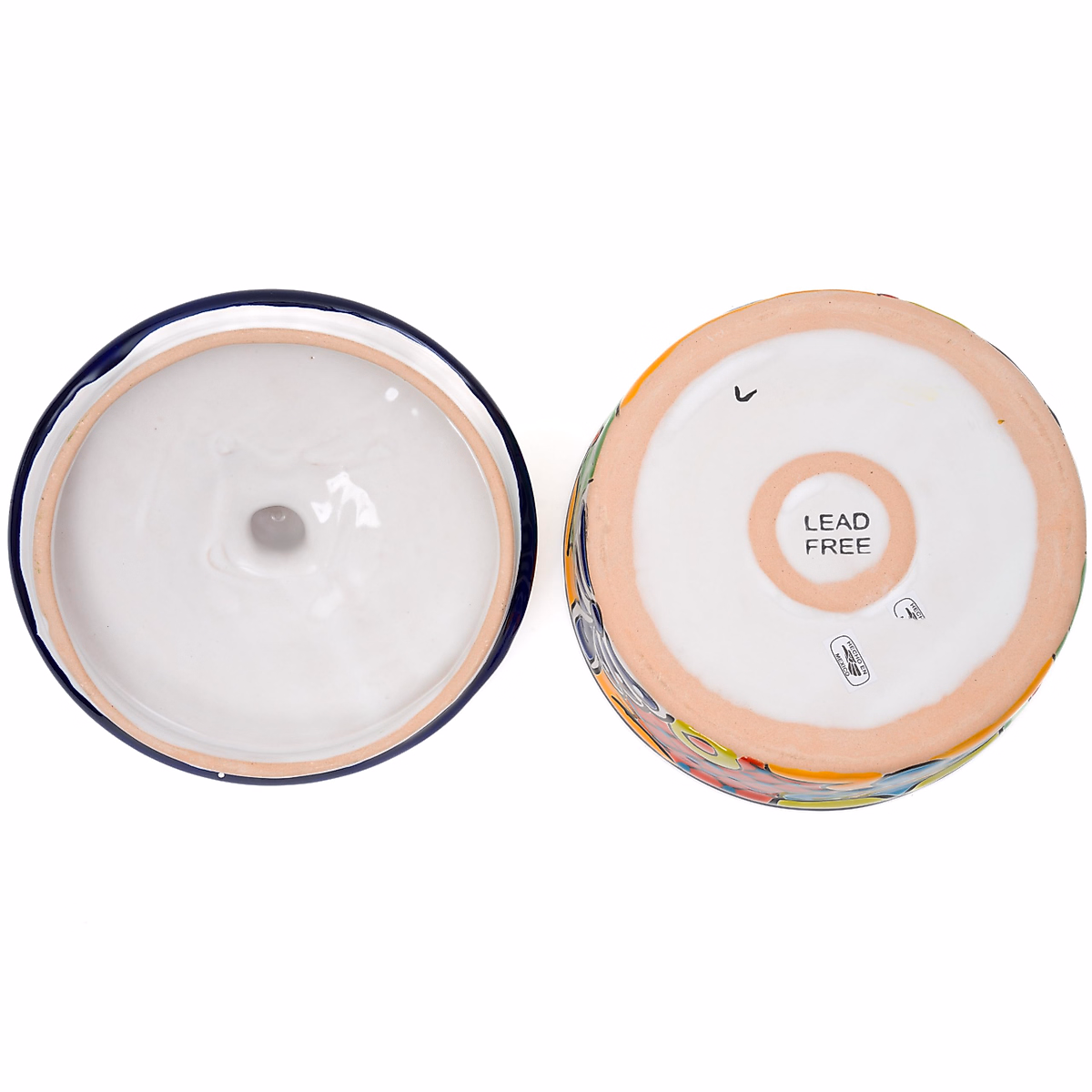 Enchanted Talavera Traditional Authentic Mexican Hand Painted Talavera Ceramic Tortilla Warmer Bowl With Lid Colorful Spanish Mexican Serveware Roti Pancakes Party Serving, Turquoise