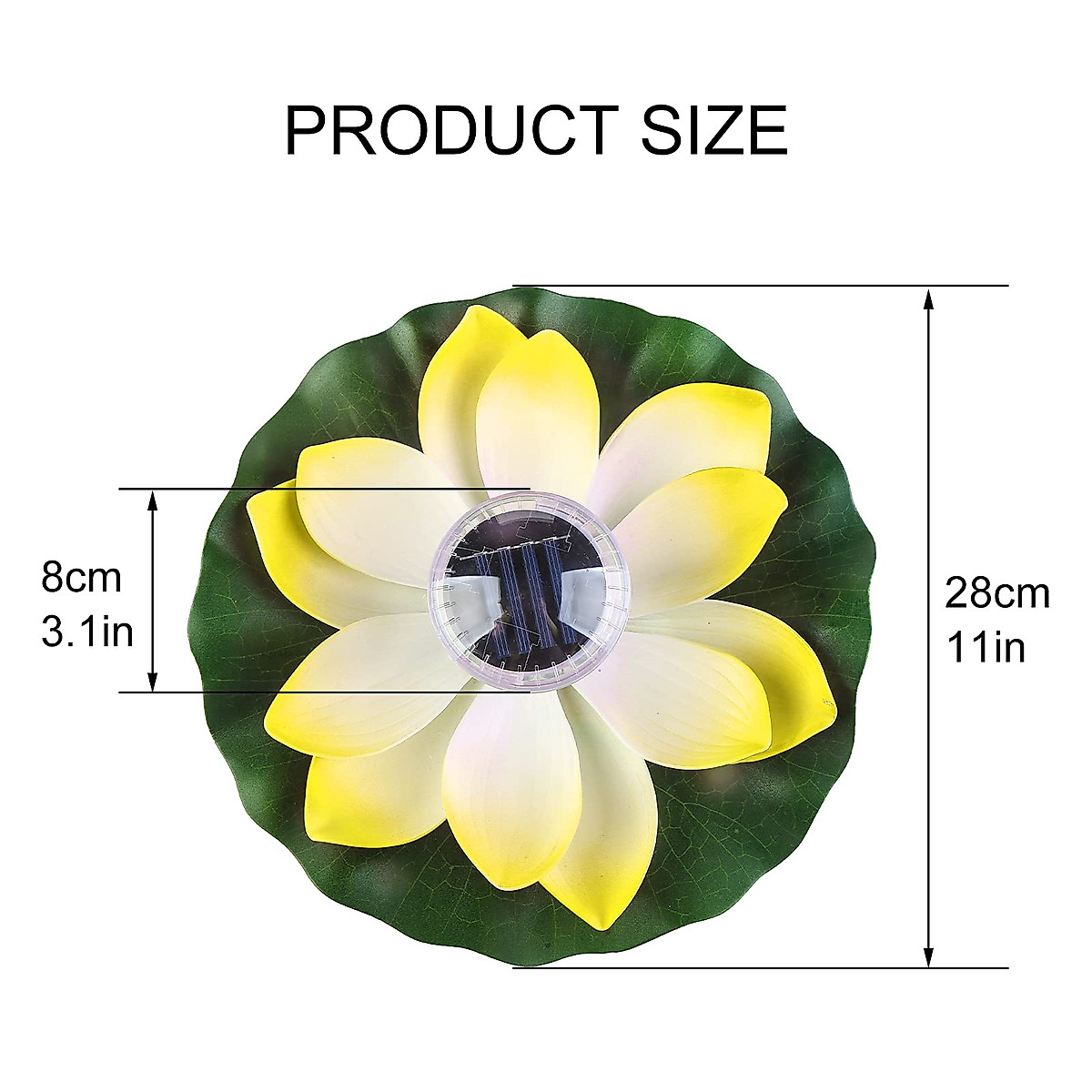 ComeHome Floating Solar Pond Light Lotus Floating Lights Lotus Solar Light, Solar Floating Pool Lights Lotus Flower Decor Solar Lights for Pond
