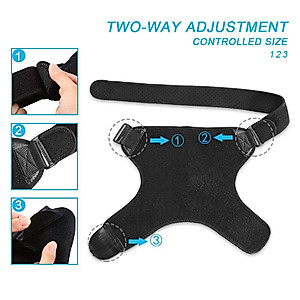 yaami Shoulder Care Stability Brace, Adjustable Strap Breathable Neoprene Compression Sleeve Injury Arthritis Pain Sling Support Rotator Cuff Wrap Dislocated Joint Belt Band