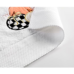 Quera 2 Pack of Fall Thanksgiving Hand Towels 100% Cotton Pumpkin Premium Luxury Decorative Bathroom Decorative Plate Set Dry, Clean, Cook, Autumn 13.7 "x 29.5", White