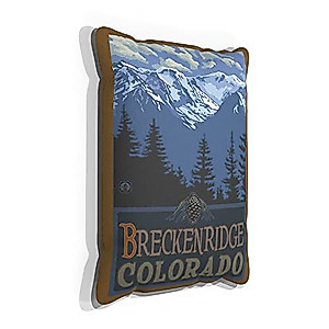 Breckenridge Colorado Snowy Mountain Ridges Canvas Throw Pillow for Couch or Sofa at Home & Office from Travel Artwork by Artist Paul A. Lanquist 13" x 19".