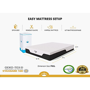 DynastyMattress CoolBreeze® 12 Inch Essential Sleep Air Gel Infused Memory Foam Bed Medium Firm Full Size (USA Made)