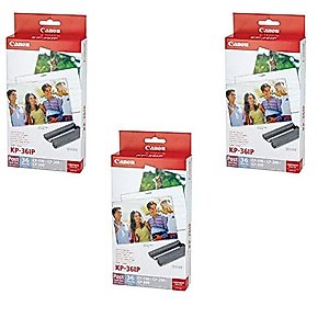 Canon 3-Pack Color Ink/Paper Set KP-36IP for CP Printers (36 Sheets of 4x6 Paper with Ink)