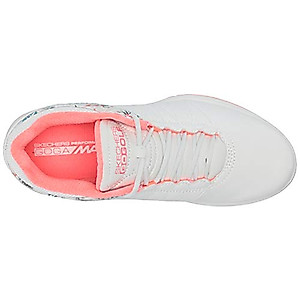Skechers womens Pivot Spikeless Golf Shoe, White/Multi Tropic, 8.5 US