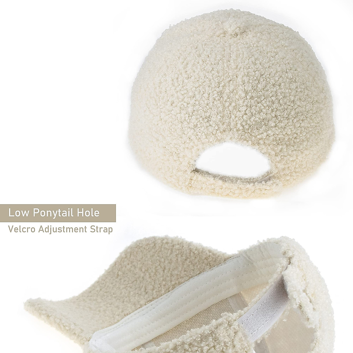 Lamb-Wool Baseball-Caps Warm-Winter Teddy-Fleece Hip-Hop Cap for Men Women Outdoor Travel Beige