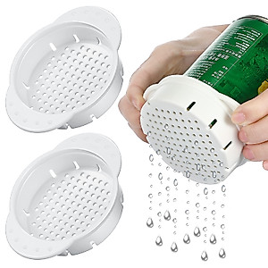 2 Pcs Mini Tuna Can Strainer White Plastic Can Colander Press No-mess Can Drainer Strainer for Vegetable Fruit Bean Tuna Canned Food