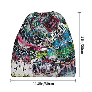 ASYG Graffiti Beanie Hats Slouchy Knit Hat Womens Men Beanie Caps Cool Hat for Shopping Yoga Sport Travel