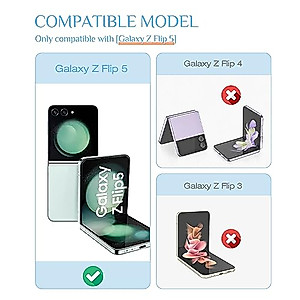 Caka for Galaxy Z Flip 5 Case with Hinge Protection, Z Flip 5 Case with Screen Protector Full Cover Shockproof Slim Wireless Charging Phone Case for Samsung Galaxy Z Flip 5 5G (2023) - Blue