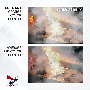 Supa Ant Emergency Fire Blanket for Home and Kitchen - 1 Pack 1500F High Visibility (Glow in The Dark) Smother Kitchen Fire Blanket - CE Certified Hero Fire Blankets Emergency for Home (74in)