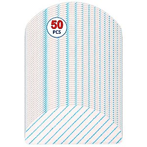 (50 Pieces) CHAIN PEAK Disposal Mop Pads for ECOVACS DEEBOT OZMO T8/ T8+/ T8 AIVI/ T9/ T9 MAX Vacuum Cleaner Wipes, Wiping Pads, One Time Use Mopping Cleaning Cloths