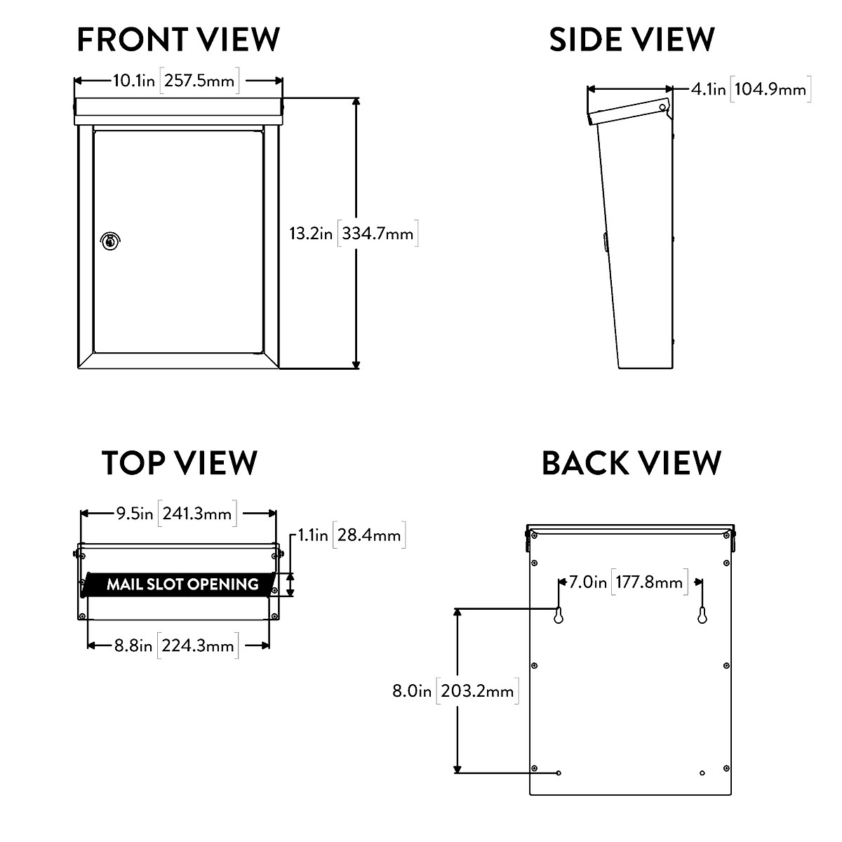Architectural Mailboxes Regent Stainless Steel, Locking, Wall Mount Mailbox, 2507PS-10, Stainless Steel, Small Capacity