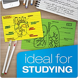 Oxford Neon Index Cards, 3" x 5", Ruled, Assorted Colors, 300 Per Pack (81300EE)