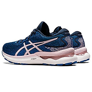 ASICS Women's Gel-Nimbus 24 Running Shoes, 9.5, French Blue/Barely Rose
