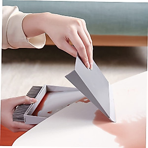 Gogogmee 1 Set Desktop Cleaning Kit Mini Desktop Cleaner Car Air Vent Cleaner Standing Desk Topper Mini Broom Keyboard Broom Desktop Dustpan Computer Broom Desktop Broom Brush Grey