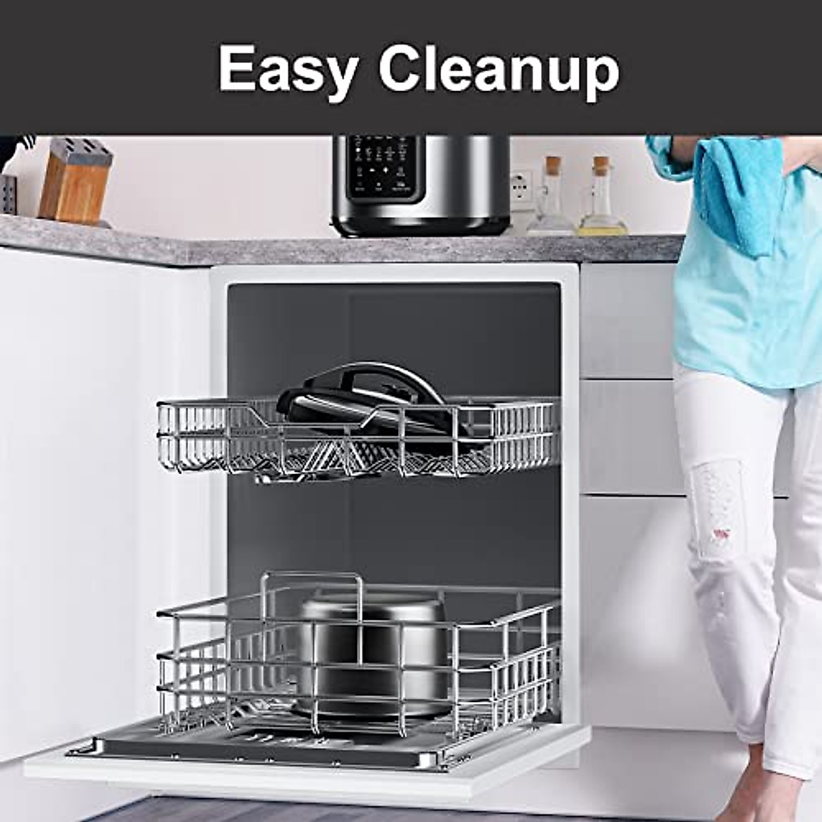 Electric Pressure Cooker: 6 Quart 9-in-1 Multi-Functional Built-in 11 Presets Programs Pressure Pot, 10+ Safety-Features Multi Cooker, Slow Cooker, Rice Cooker, Steamer, Sauté, Yogurt Maker, Warmer & Sterilizer w/ Measuring Cup & Stainless Steel Rack