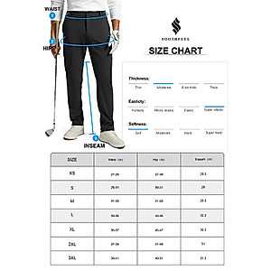 Soothfeel Men's Golf Pants with 5 Pockets Slim Fit Stretch Sweatpants Casual Travel Dress Work Pants for Men (Ink Grey, L)
