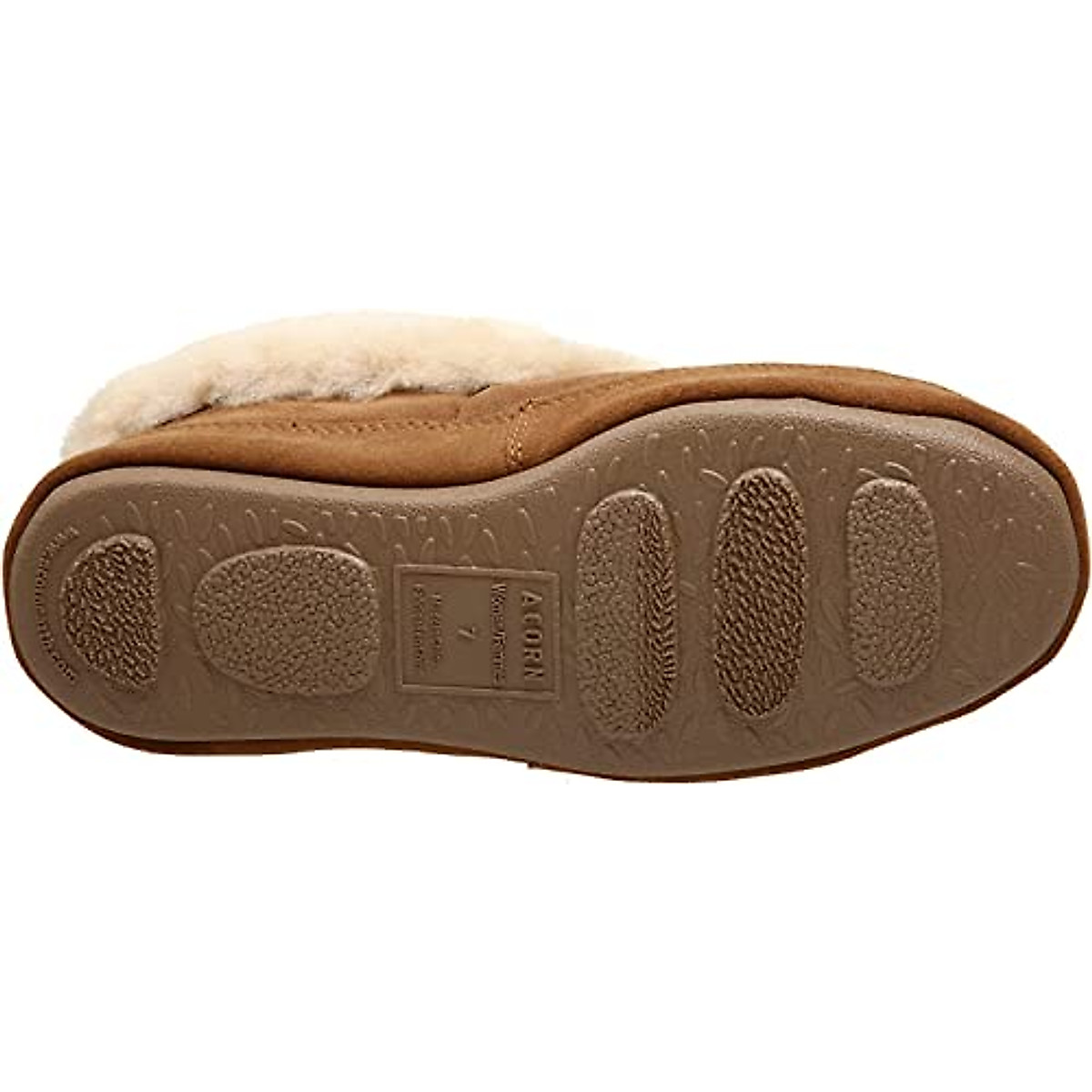 Acorn Shearling Bootie Slippers for Women - Genuine Sheepskin, Memory Foam, Non-Slip, Durable - House Slippers with Indoor/Outdoor Sole