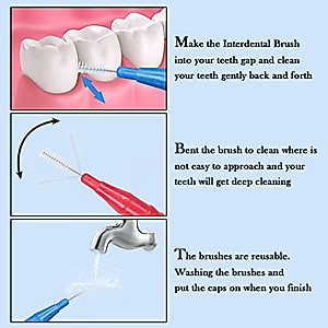 50 Pieces Interdental Brush,Toothpicks Tooth Flossing Head Oral Dental Hygiene Brush,Teeth Cleaner Dental Floss Stick Tooth Cleaning Tool