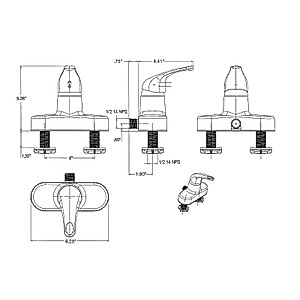 RV Mobile Home Shower Faucet with Hand-Held Shower, Brushed Nickel