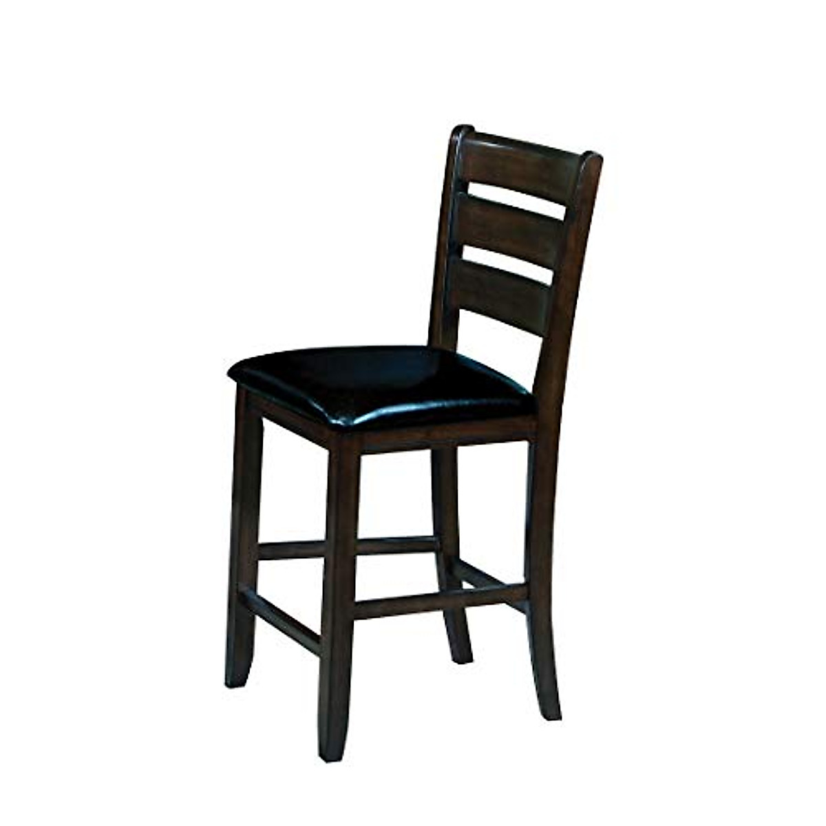 ACME Urbana Counter Height Chair (Set-2) - - Black PU & Espresso
