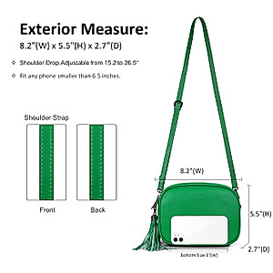 befen Small Camera Crossbody Bags for Women, Leather Cell Phone Cross Body Purse and Handbags for Travel (Medium Kelly Green)