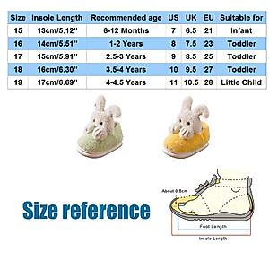 Girls Boys Home Slippers Warm Cute Rabbit House Slippers for Toddler Lined Winter Indoor Shoes Baby Shoes Girl (Green, 3.5-4 Years)
