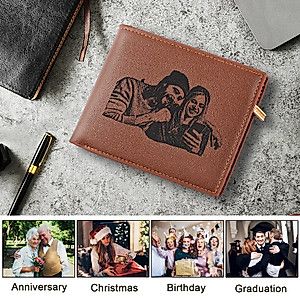 awofer Custom Personailzed Leather Wallet Gift, Engraved Wallet For Men, Son Gift, Dad Gift, Husband Gifts, BF Gifts, Mens Personalized Gifts