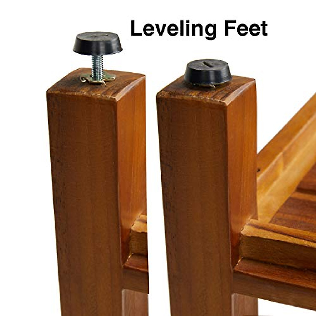 TeakCraft Teak Shower Bench 24 Inch For Bathroom, Spa - Fully Assembled, The Eske