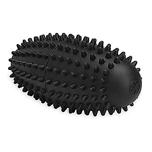 Gaiam Restore Vibrating Foot Roller - Vibration Massage Therapy Ergonomic Textured Massager Ball for Plantar Fasciitis, Myofascial Pain, Arch and Sore Feet (Includes 2 AAA Batteries), Black