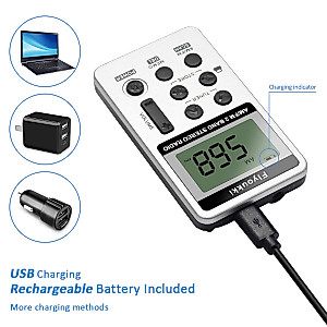 Pocket Small Radio by Flyoukki, Personal Mini AM FM Portable Digital Tuning Transistor Radios with Best Reception, Earphones, Lanyard and Rechargeable Battery for Walking Jogging Exercising (Silver)