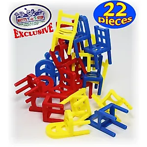 Matty's Toy Stop Drunken Chairs Deluxe Chairs Stack & Balance Drinking Game with Exclusive Storage Bag