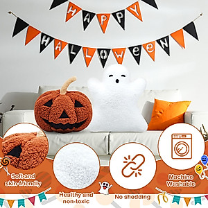 Poen 2 Pcs Halloween Pillows Pumpkin Pillow Halloween Shaped Throw Pillows Halloween Decorative Pillows Halloween Decor for Holiday Party Gift Sofa Bed Cushion
