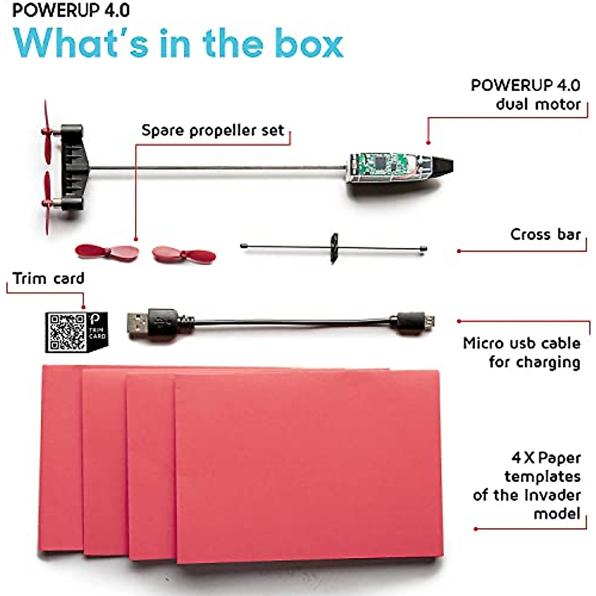 POWERUP 4.0 The Next-Generation Smartphone RC Controlled Paper Airplane Kit. Easy to Fly with Autopilot & Gyro Stabilizer. For Hobbyists, Pilots, Tinkerers. STEM Ready with DIY Modular Kit
