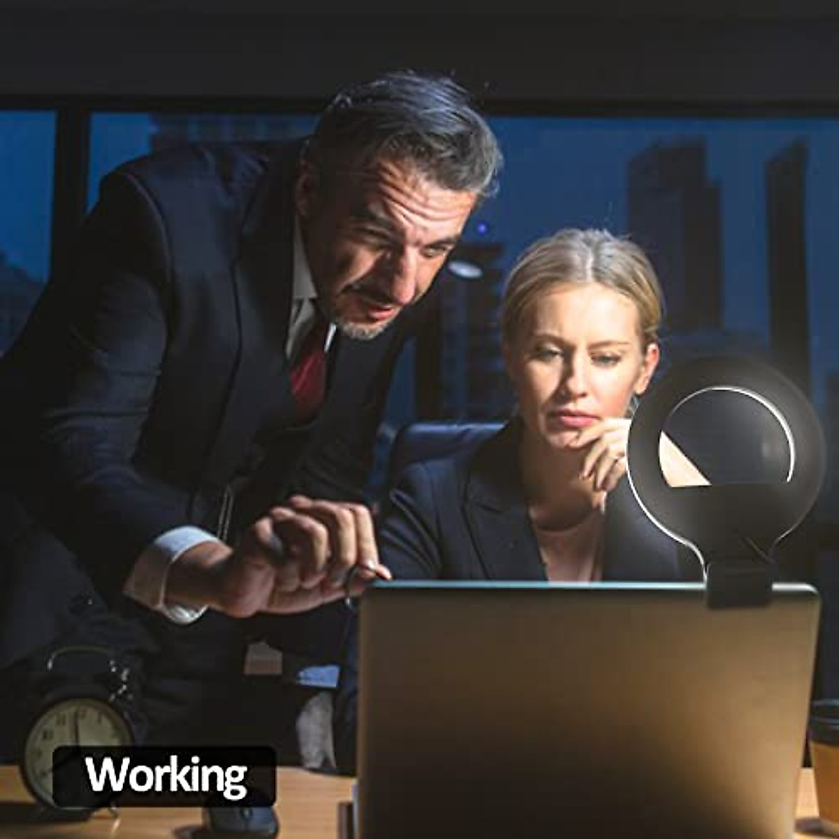 Clip-on Ring Light for Laptop/Computer, 10 Brightness Levels, 3 Light Modes - Perfect for Video Conferencing and Live Streaming, Compatible with Laptop, Tablet and Desktop Computers