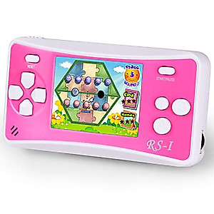 Portable Handheld Games for Kids 2.5" LCD Screen Game TV Output Arcade Gaming Player System Built in 152 Classic Retro Video Games Birthday for Your Boys Girls- (Pink)