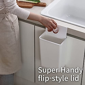 JOE & LEAH Hanging Compost Bin Trash Can - Garbage Compost Bin for Kitchen Cabinet Door Mounted Under Sink RV Bathroom (Ivory)