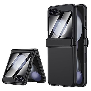 LEIAU for Samsung Galaxy Z-Flip-5 Case: [Full Cover Hinge Protection] Slim Phone Case for Women and Men with Screen Protector Volume Key Protection Wireless Charging for Galaxy Z Flip 5 5G(2023)