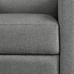 Yaheetech Fabric Recliner Chair Mid-Century Modern Recliner Adjustable Single Recliner Sofa with Thicker Seat Cushion Tufted Upholstered Sofa with Pocket Spring for Living Room Bedroom Gray