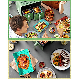 Air Fryer Silicone Liners, Reusable Air Fryer Liners for Ninja Foodi DZ201/DZ401, 8.5Inch Extra Large Air Fryer Liners, Food-Grade BPA Free, Oven Air fryer Accessories (2 PACK)