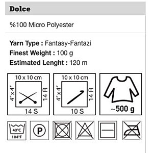 YarnArt Dolce Velvet Yarn 100% MicroPolyester Lot of 2 skn 264 Yards 2x100gram Super Bulky :6 Baby Chenille Yarn (753 Water Green)