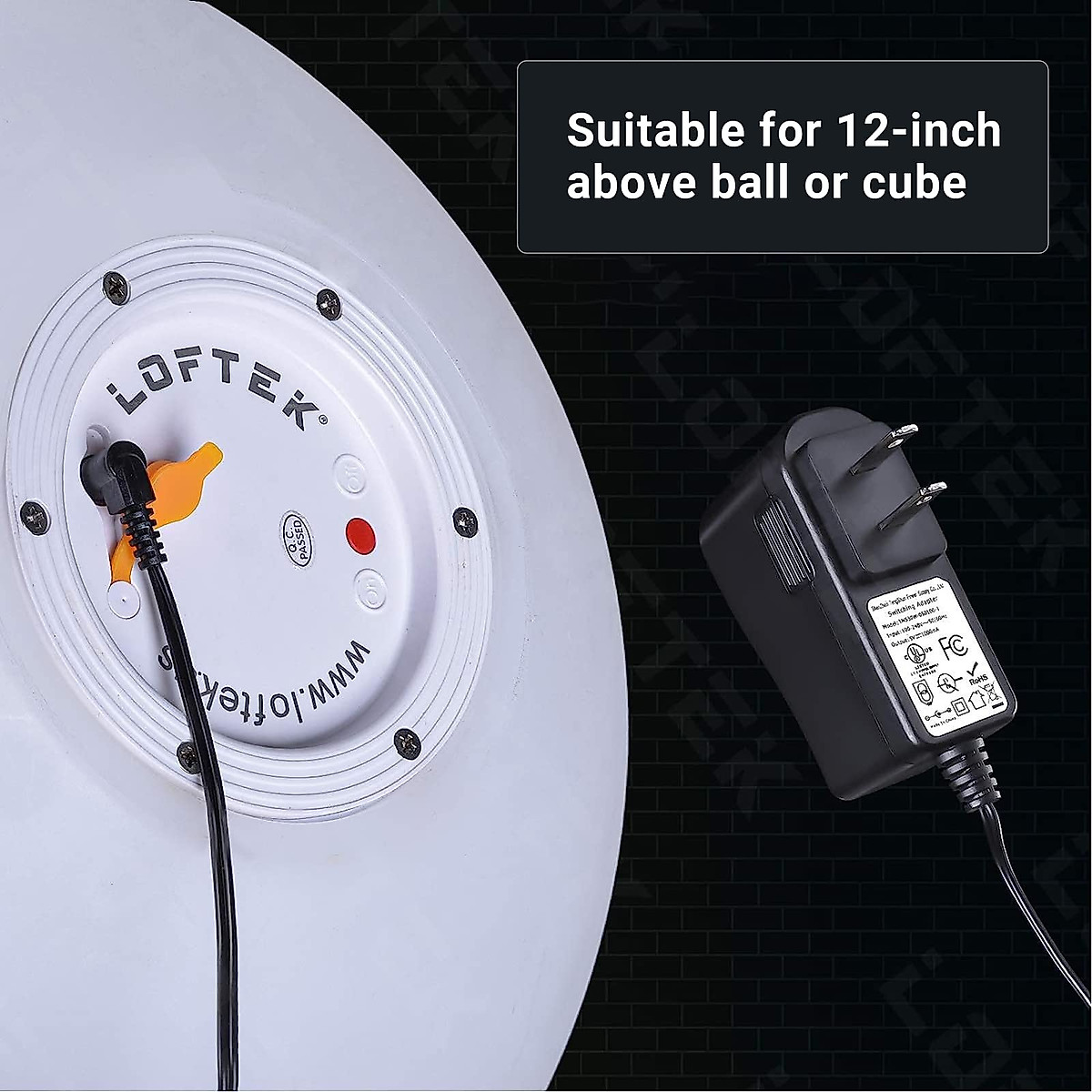 LOFTEK Adapter Power, 5V 1A Adapter Power Charger for LED Ball Lights and Cube Lights (Not for 6-inch Ball)