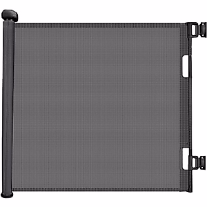 PandaEar Child Baby 59” Wide Safety Gate| Retractable Design for Home or Travel| Doorways Stairs Hallways Indoor Outdoor (Black)
