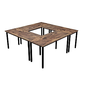 onzy Home Conference Tables 6ft Meeting Room Study Writing Table Office Computer Desk Save Space Design for 8 People, Brown 4PCS