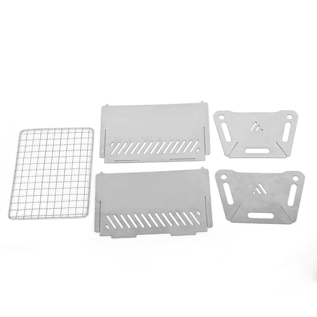 NUZAMAS Stainless Steel Grill Portable Mini Camping Grill Round Charcoal Grill Outdoor Camping Tool for Picnic Hiking Cooking BBQ