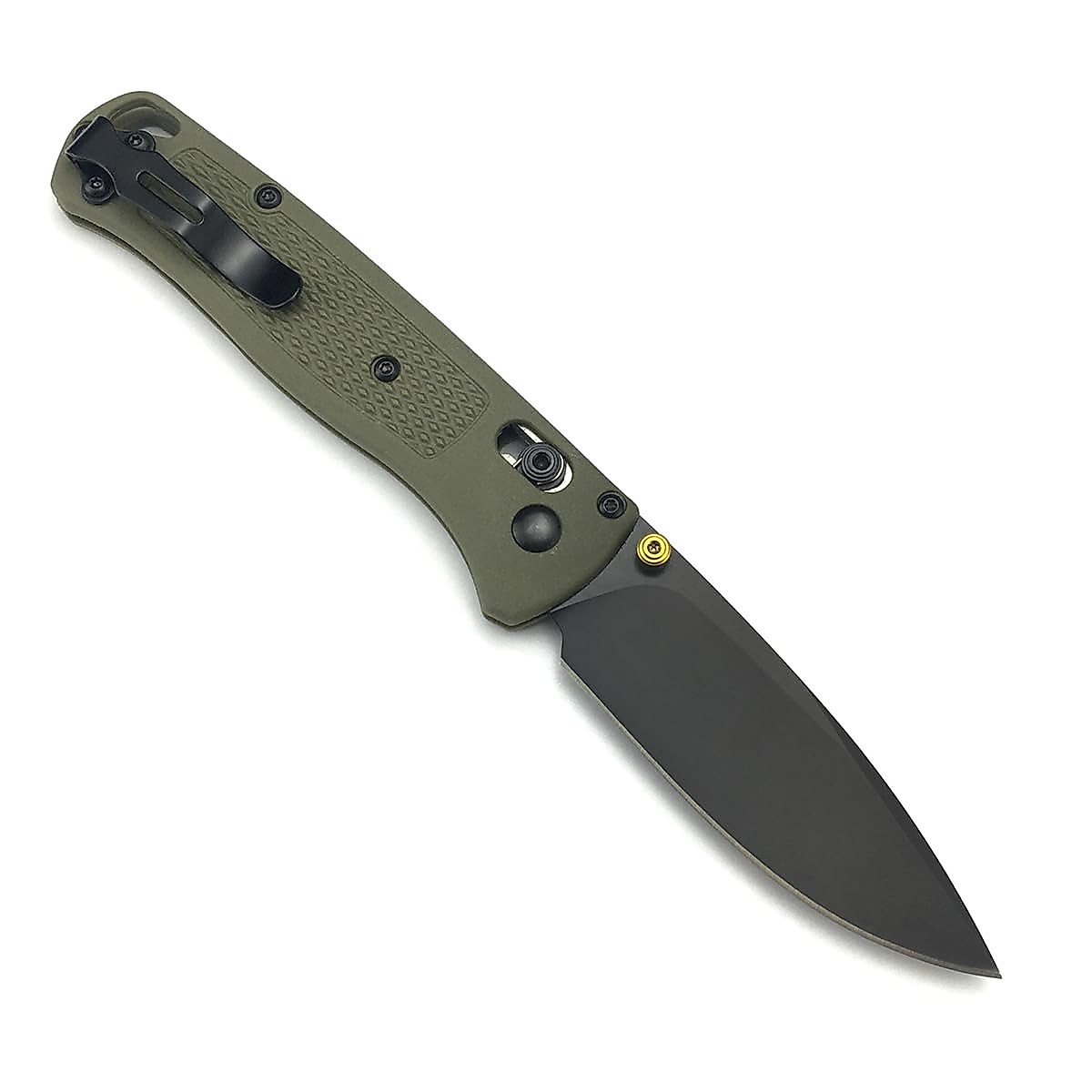 Manual Open Bugout 535 Folding Knife, Axis Lock Pocket Knife with 3 Inch 8Cr13MoV Blade, Glass Reinforced Nylon Grivory Handle, Belt Clip for Camping Hunting
