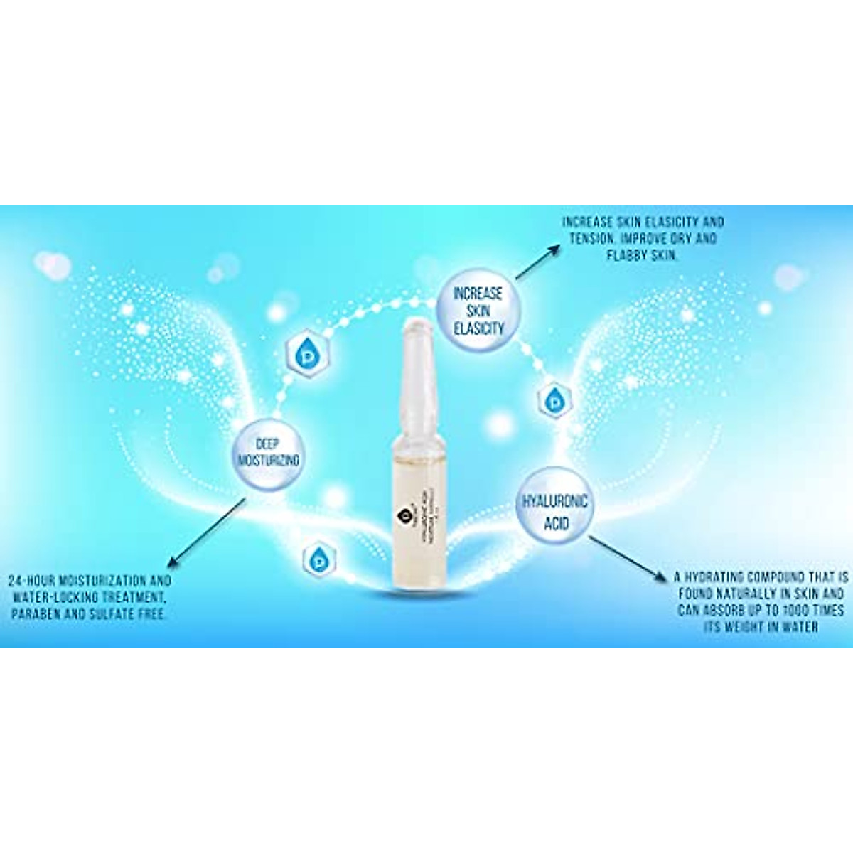 100% Hyaluronic Acid And Natural Moisturizing Serum Ampoule Set,Anti Aging Anti Wrinkle, 7 Day Treatment For All Skin Types