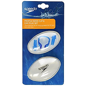 Speedo Unisex Swim Training Profile Nose Clip & Ear Plugs Blue, One Size
