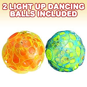 ArtCreativity Light-Up Dancing Ball with Sound Effects, Set of 2, LED Vibrating and Singing Ball for Kids, LED Party Supplies for Birthdays and More, Best Gift and Party Favors for Boys and Girls