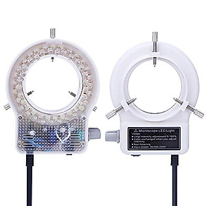 60LED Adjustable Brightness Microscope Ring Light Lamp Illuminator for Stereo Scope Microscope Supplier with Dimmer US Plug 110~240V